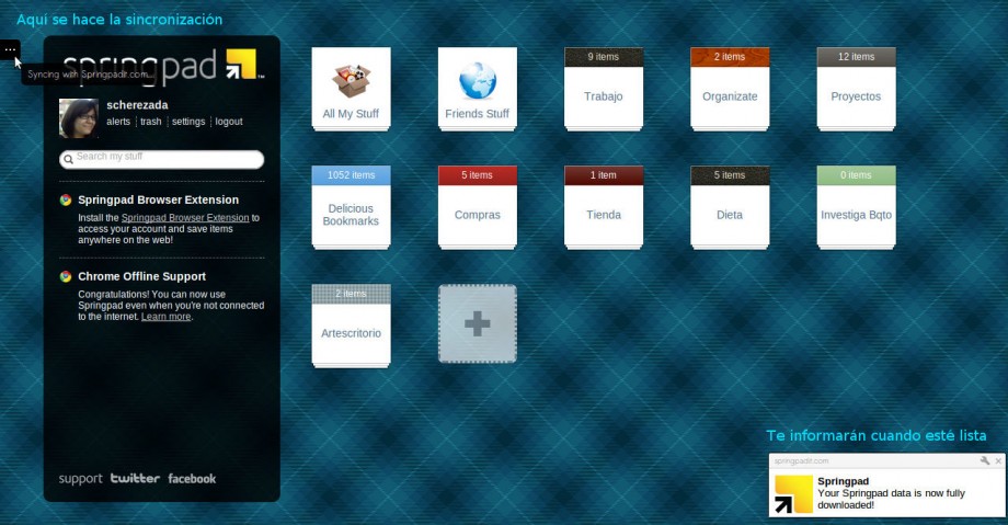 Accede a tus notas offline en Springpad