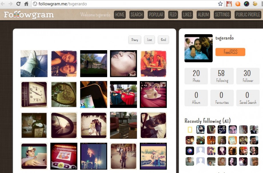 Followgram: crean un botón de Instagram y perfil en la web de Instagram
