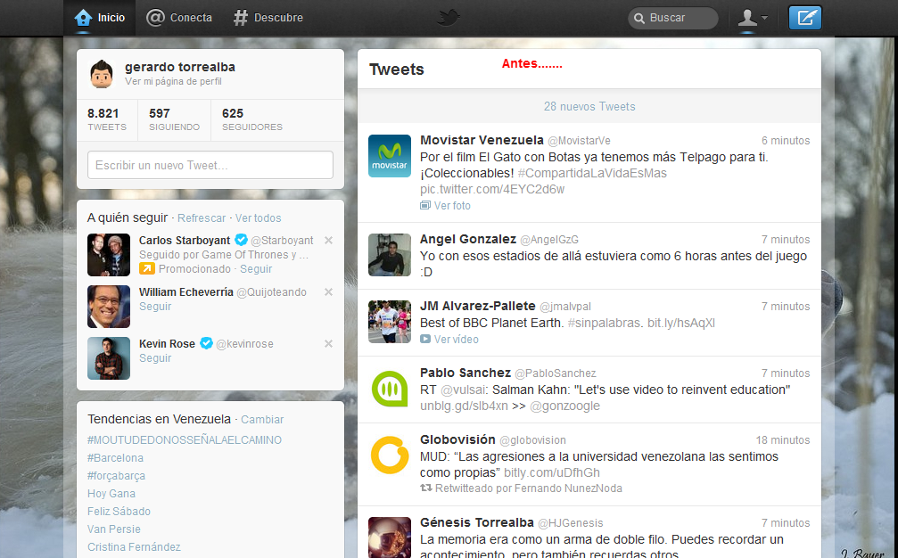 Mueve el Timeline de Twitter de derecha a izquierda (como estaba antes)