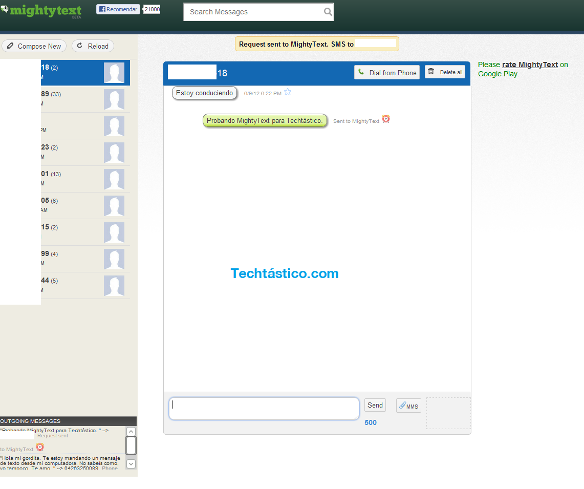 MightyText: envía y recibe SMS desde Firefox, Chrome, Safari, IE9 y ...