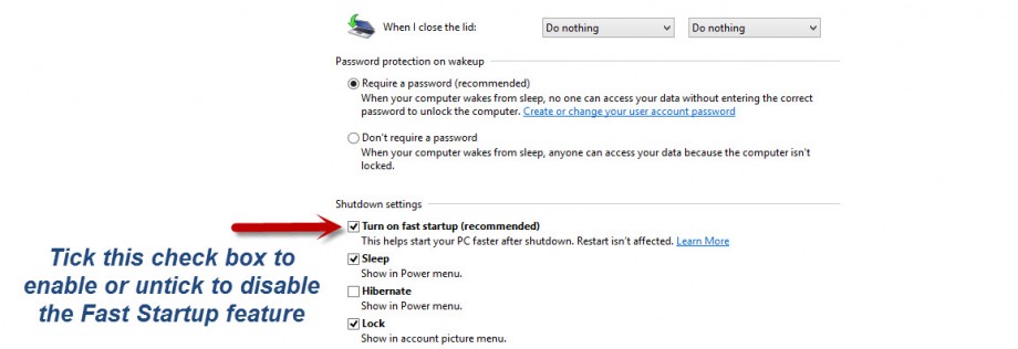 Cómo habilitar el inicio rápido (Fast Startup) en Windows 8