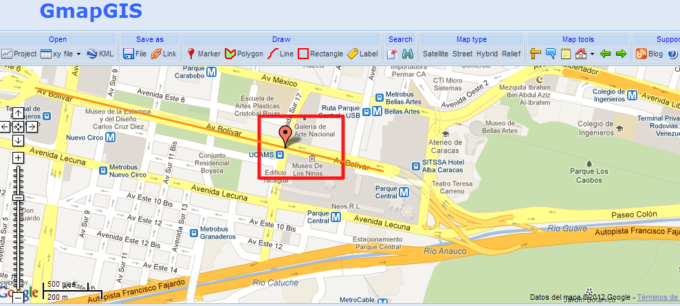 GmapGIS: indicaciones dibujadas en Google Maps
